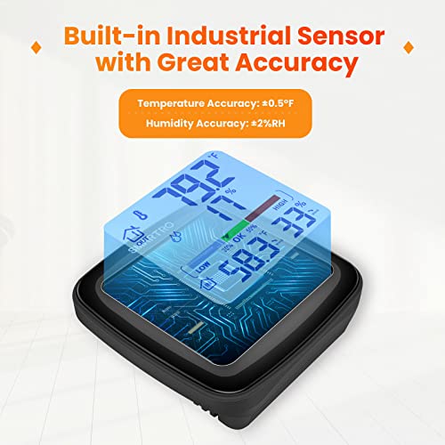 SMARTRO SC92 Professional Indoor Outdoor Thermometer Wireless Digital Hygrometer Room Humidity Gauge Temperature and Humidity Meter & Pro Accuracy Calibration