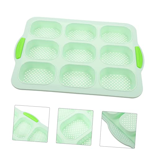 UPKOCH 9 Cake Mold Mini Baking Pans Para Chocolate De Brownies Brownie Making Cupcake Tray Muffin Tray French Bread Mold 9 Cavity Loaf Mold Baking Mold Green Bakeware Oven