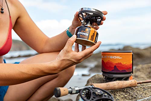 Jetboil MiniMo Camping and Backpacking Stove Cooking System with Adjustable Heat Control (Sunset)