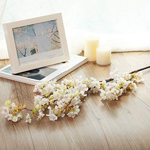 Yinhua 39 Inch Artificial Cherry Blossom Branches Flowers Stems Silk Tall Fake Flower Arrangements for Home Wedding (Cherry Blossom, Pack of 3)