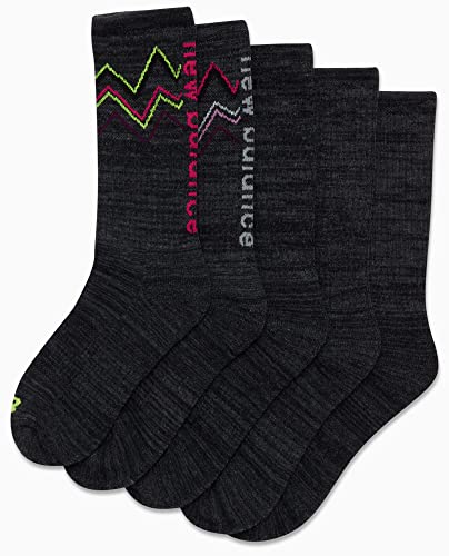 New Balance Men's Athletic Arch Cushion Comfort Crew Socks (5 Pack), Size 6-12.5, Grey/Black Old