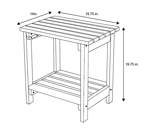 Shine Company 4104N Providence Rectangular Adirondack Outdoor Side Table – Natural