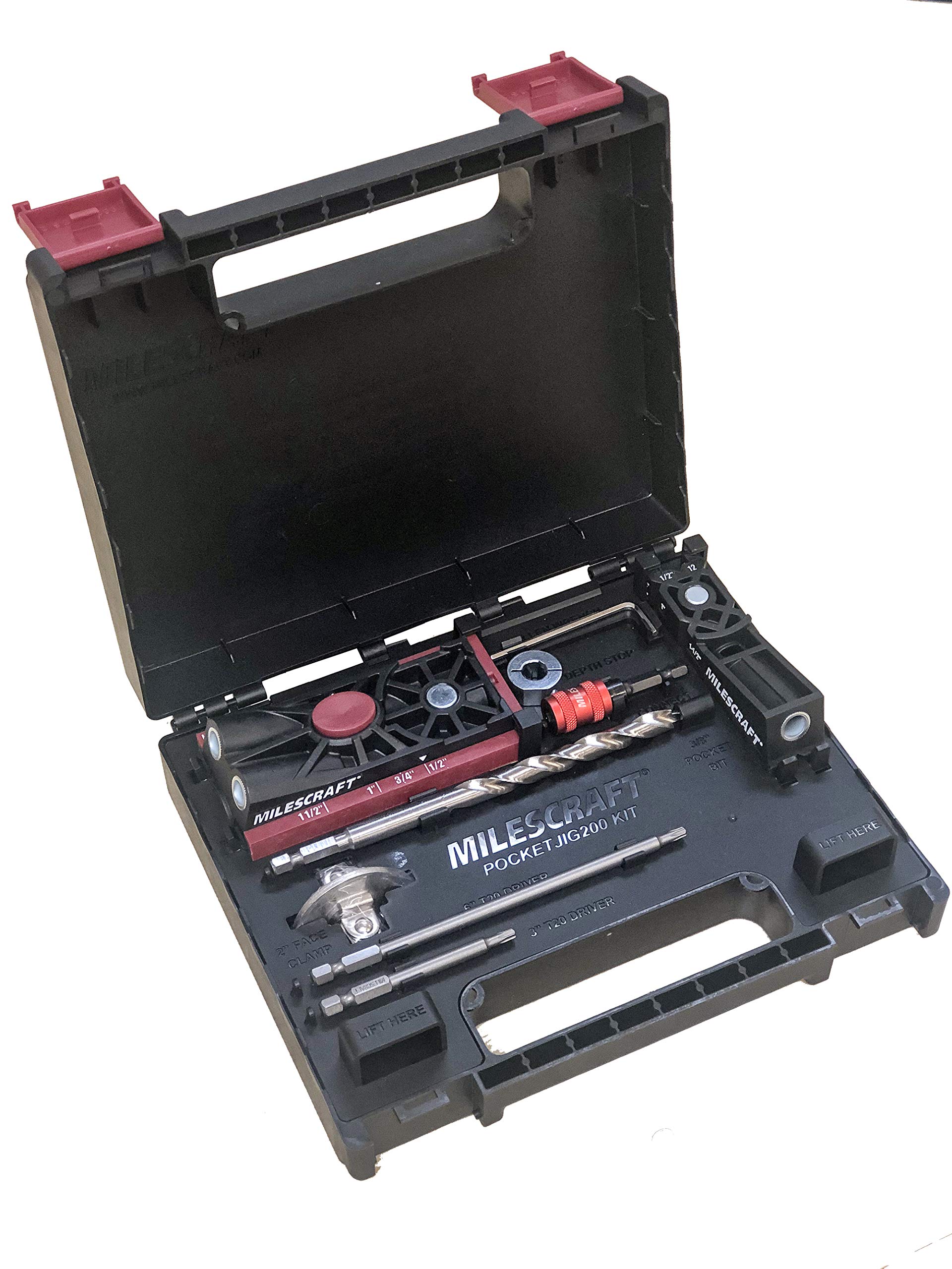 Milescraft 7336 Pocket Jig 200XCJ - Pocket Hole Bundle with Double Barrel Pocket Hole Jig, Single Barrel Pocket Hole jig, 2" Face Clamp, And Accessories Needed With Any Pocket Hole Project
