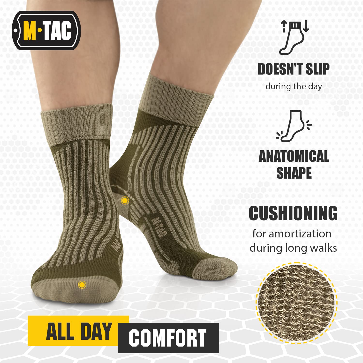 M-Tac Knee High Tactical Socks 2 Pack - Military Lightweight Coolmax Moisture Wicking Army Combat Socks (OCP, L)