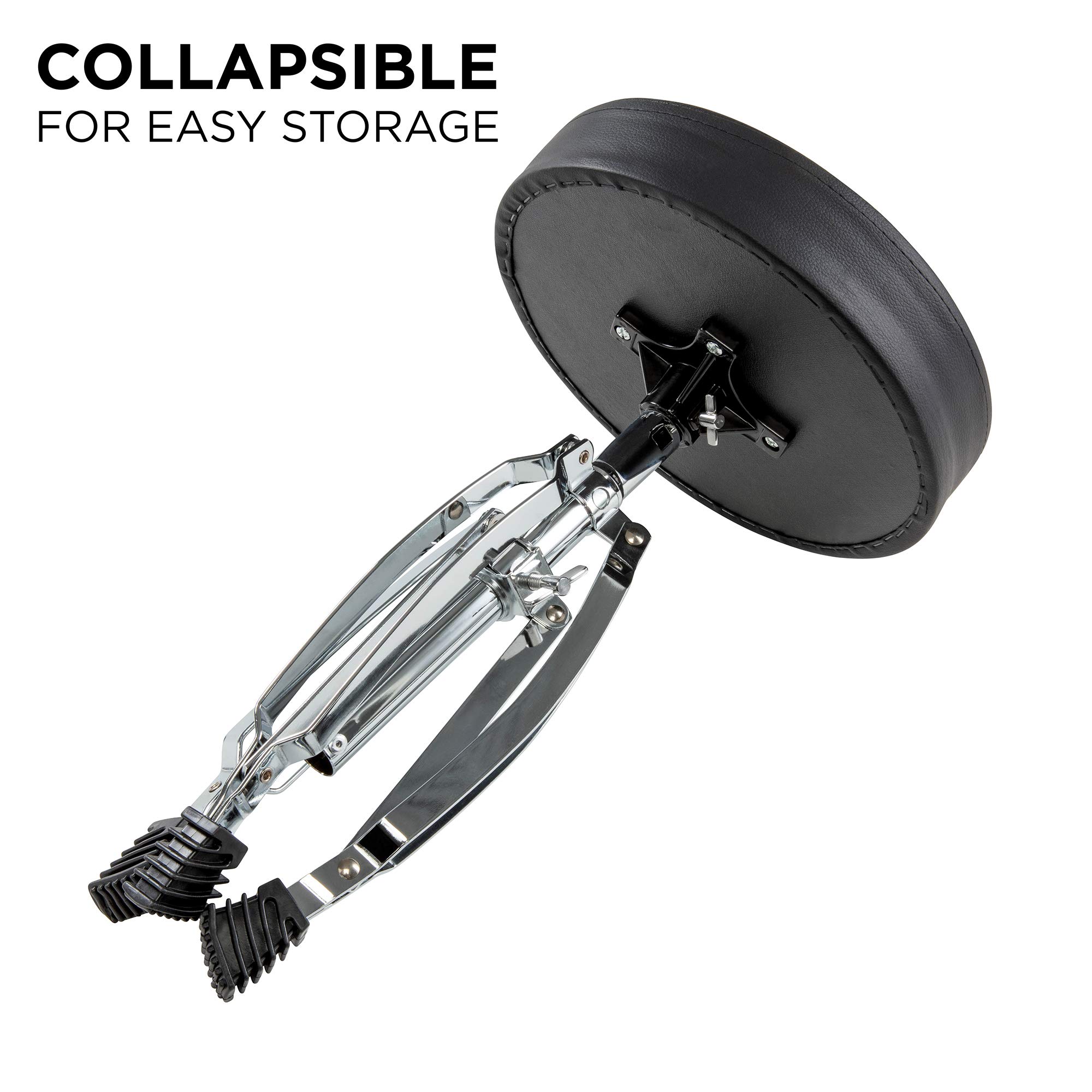 LyxJam Drum and Keyboard Throne Stool Padded Soft Seat Height Adjustable Portable Foldable Drummer Seat for Kids and Adults