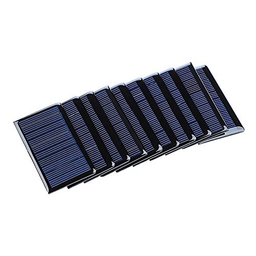 SUNYIMA 10Pcs 5V 60mA Epoxy Solar Panel Polycrystalline Solar Cells for Solar Battery Charger DIY Solar Syatem Kits 68mmx37mm / 2.67"x1.45" 5V Solar Cells