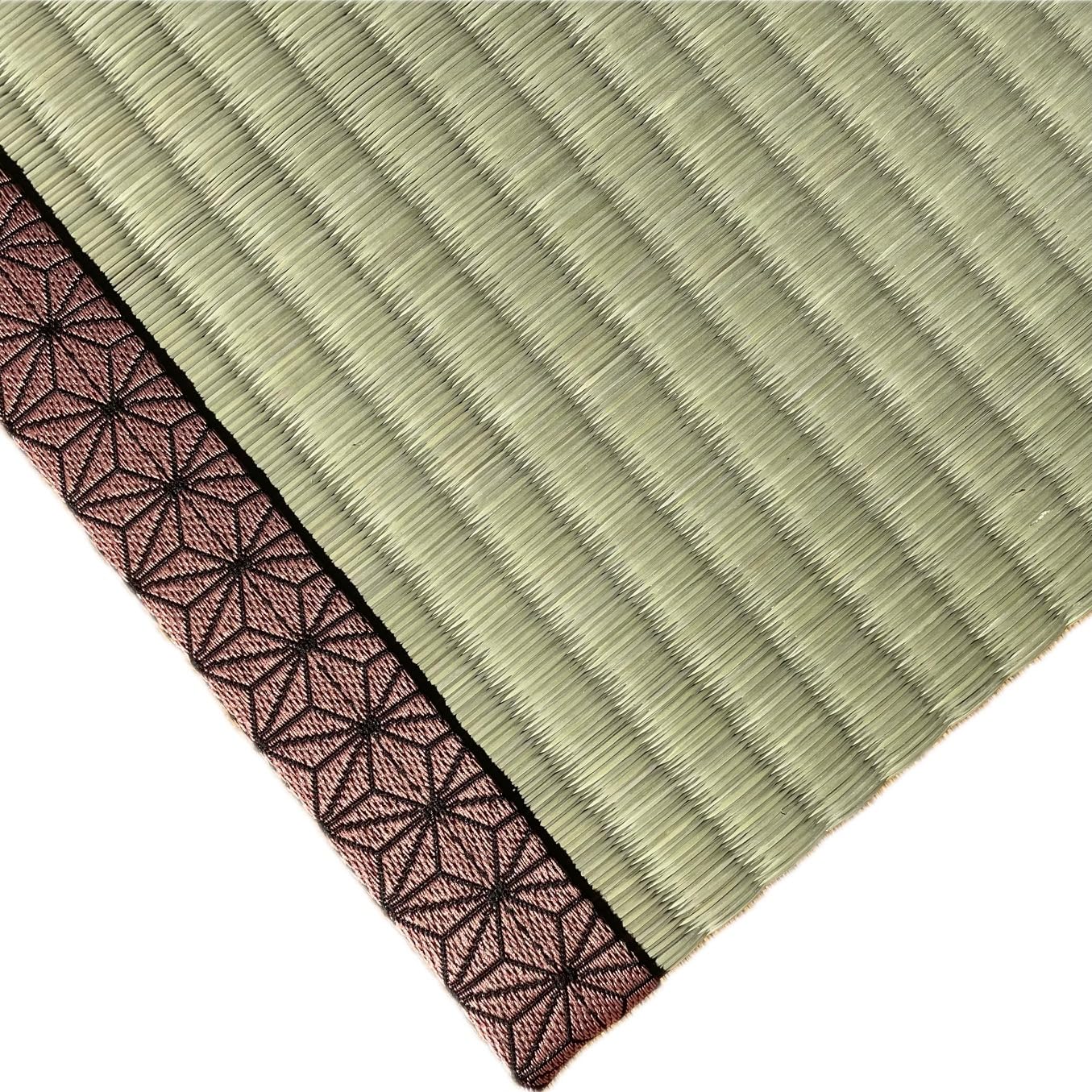 和楽美 Warabi Tatami mat for Living Room, Mattress, Rug,Portable Mattress,Japanese Bed, Rush Igusa Made in Japan 33.5in×33.5in (Asanoha)