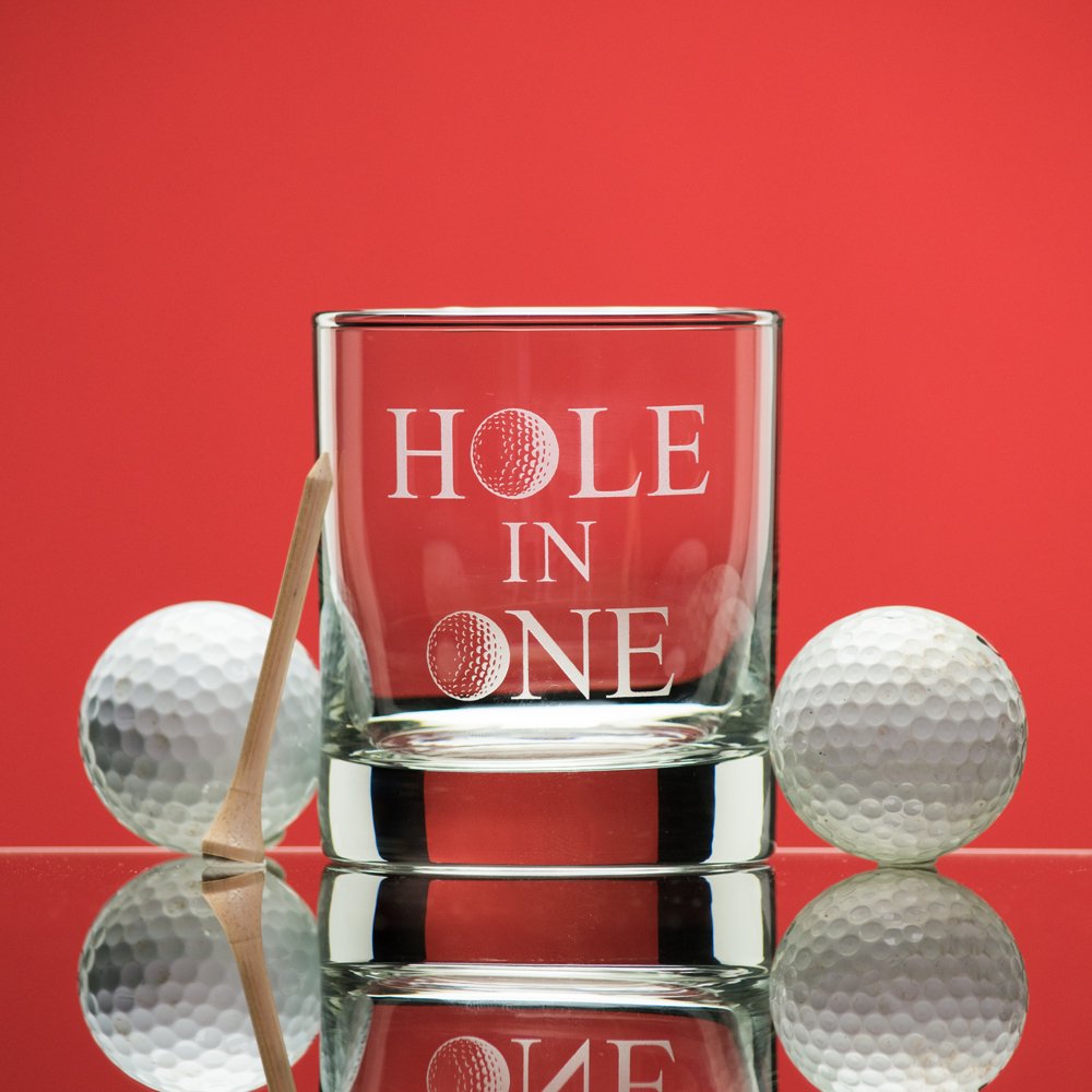 National Etching Hole in One Golf Whiskey Glass