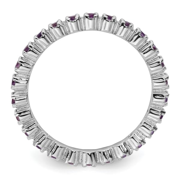 IceCarats 925 Sterling Silver Purple Amethyst February Birthstone Stackable Ring size 8