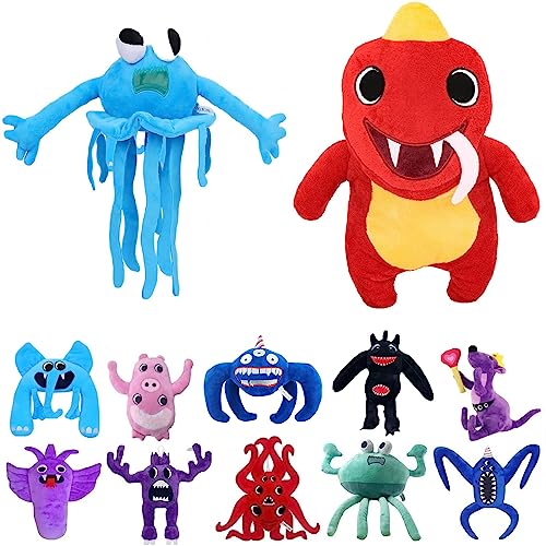 whitewhale 2PCS Banban's Garten 2 Plush, Banban's Jumbo Josh Plush Fan Toy, Soft Monster Horror Filled Animal Plush Doll, Children's Friend boy Girl Gift, Blue red