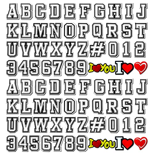 XZYPLHJ Letter Charms for Shoe Decoration - 74 Letter + 6 Pack Heart Shoe Charms Pack for Girls Boys Clog Sandals Shoe Decorations, A-Z Letters 0-9# Numbers DIY Charm Accessories for Kids Favor