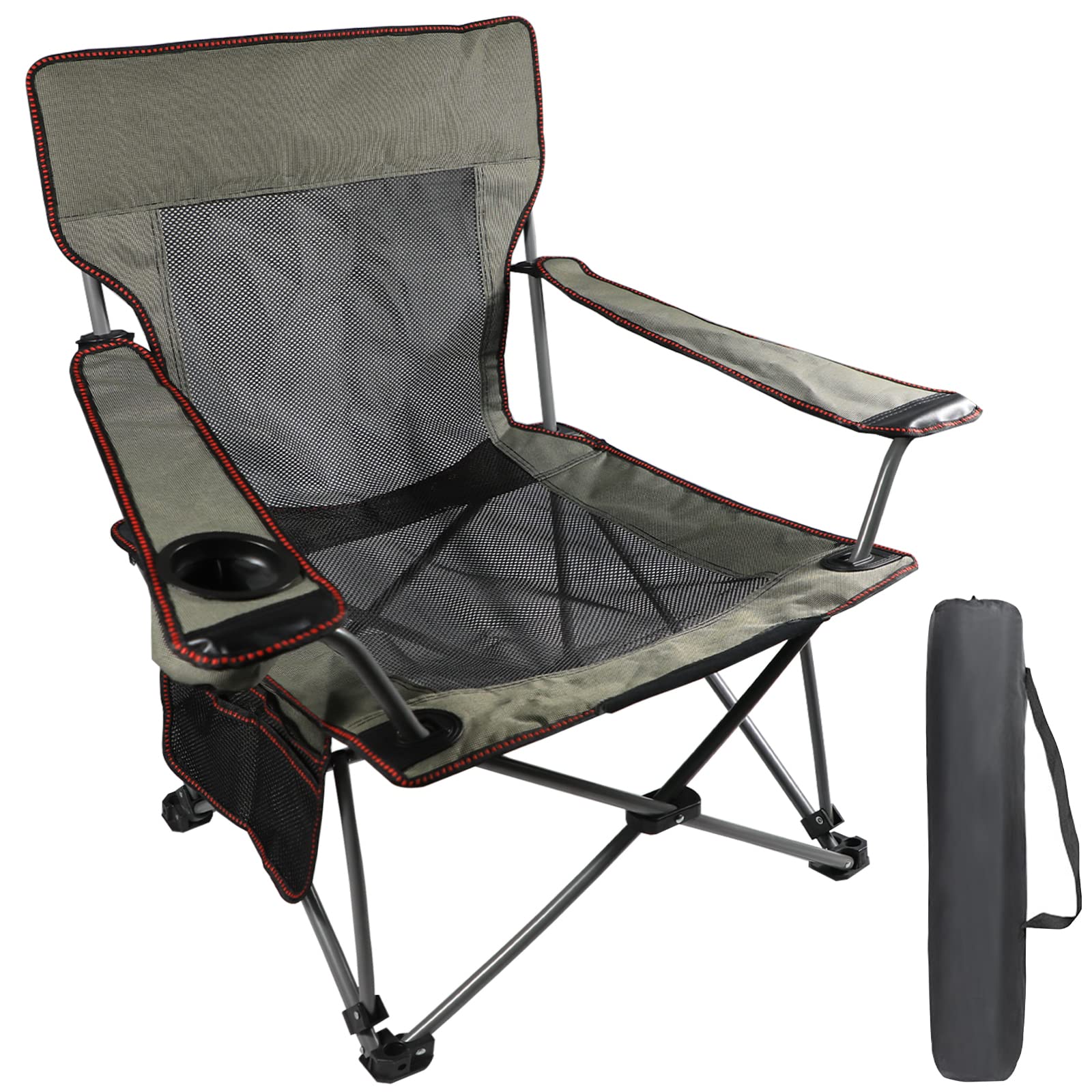 Newsty Folding Lawn Chairs Camping Chairs Portable Outdoor Chairs Folding chairs support 300 lbs