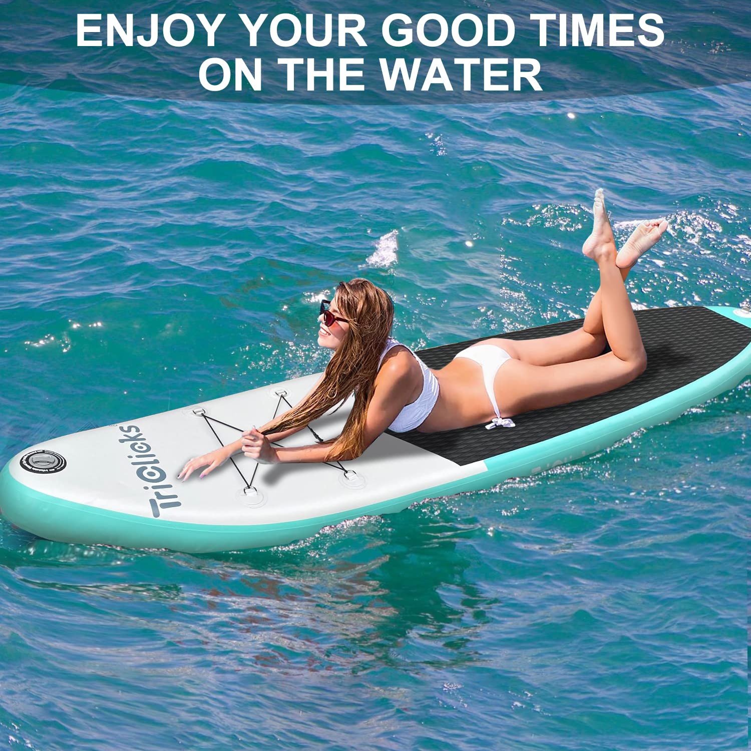 Inflatable Stand Up Paddle Board (6" Thick) with Premium SUP Accessories & Backpack | SUP for Paddling, Surf Control, Non-Slip Deck | Youth & Adult Standing Boat