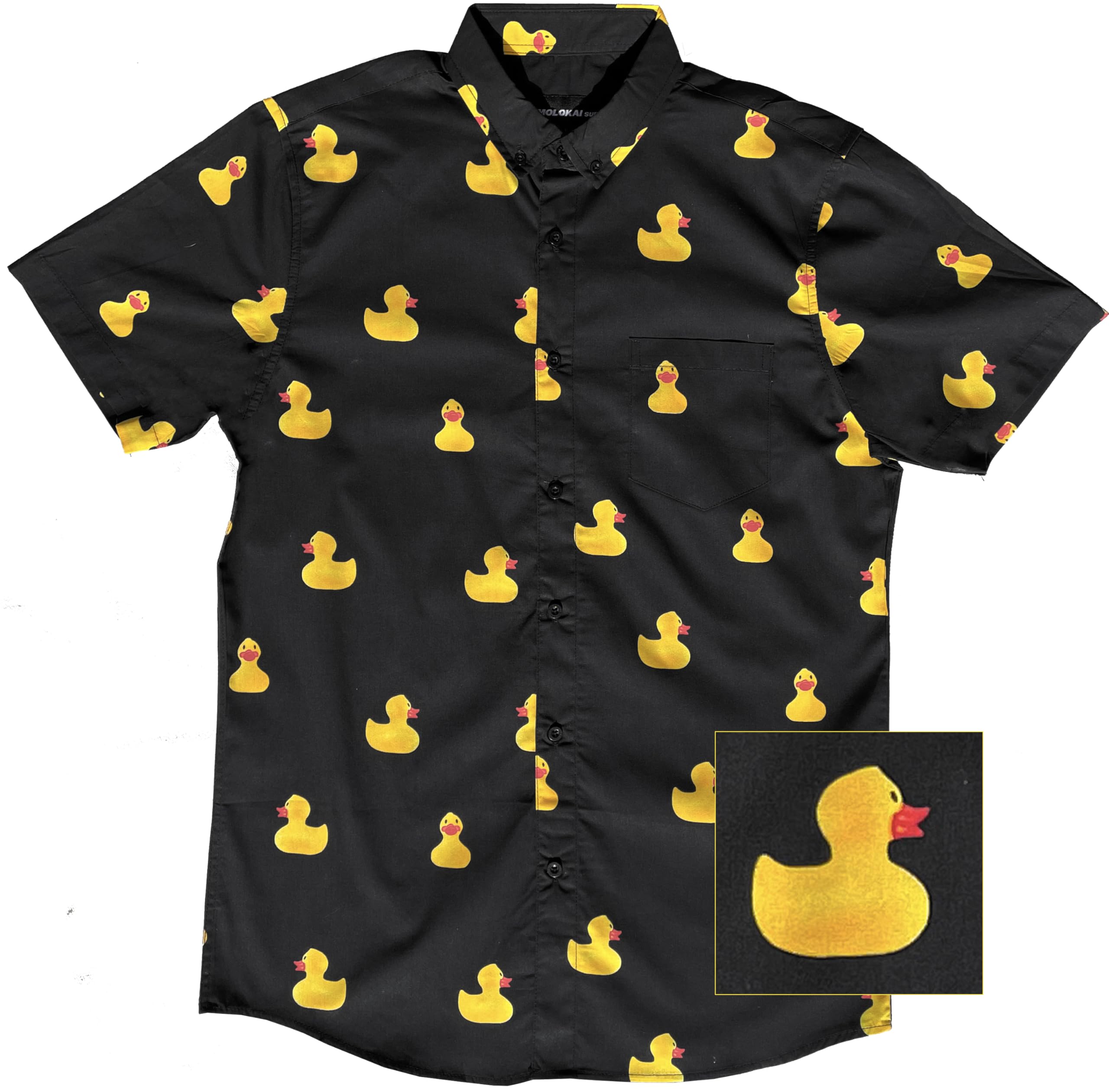 M MOLOKAI SURF Boys Shirts Fun Hawaiian Short Sleeve Shirt (Rubber Ducks, Small)