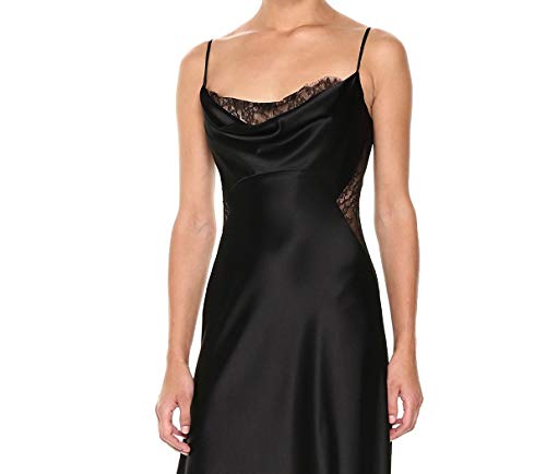 Jill Jill Stuart Women's Slip Dress with Lace Cutouts, Black, 2