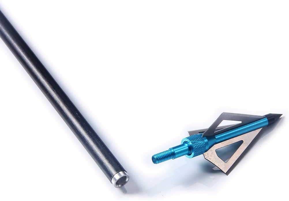 PG1ARCHERY 12 Pack 3 Fixed Blade Archery Hunting Broadheads 100 Grain with Case Arrow Head Screw-in Tips for Compound Bow & Crossbow (Black)