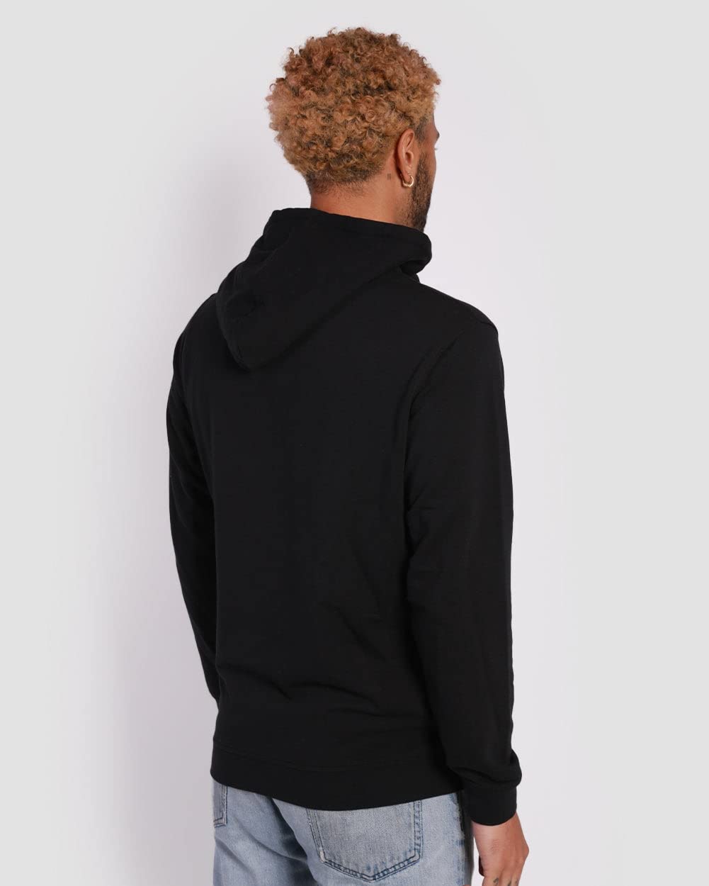 INTO THE AM Basic Pullover Hoodies for Men - Soft French Terry Fleece Athletic Slim Fit Hooded Sweatshirts (Black, Large)