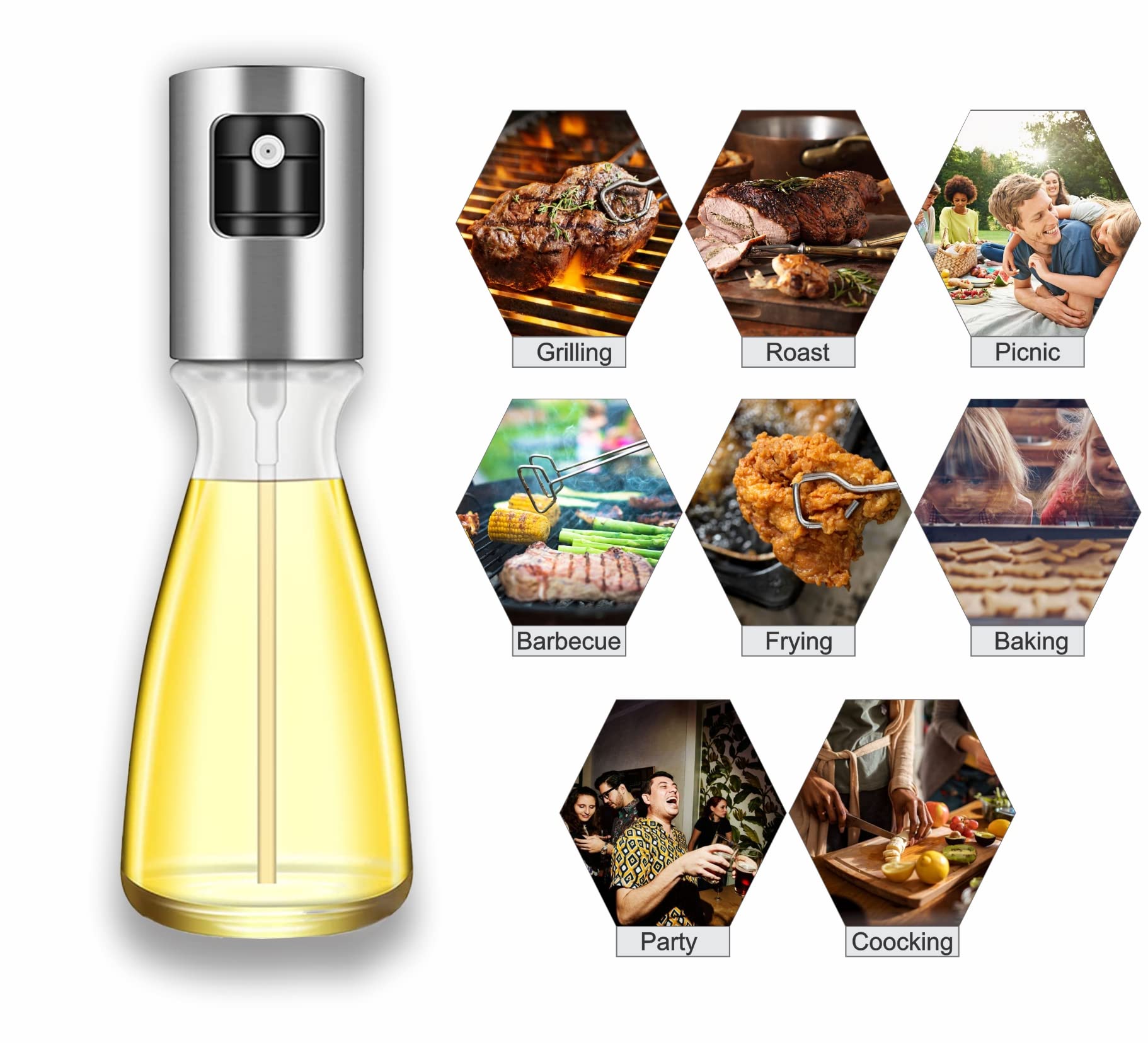 Oil Sprayer for Cooking, Olive Air Fryers, Sprayer, Spray For Salads, Barbecues, Kitchen Baking