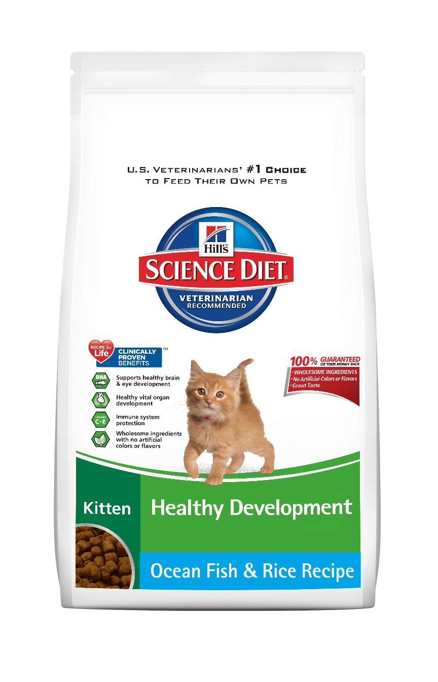 Hill'S Science Diet Kitten Healthy Development Ocean Fish And Rice Recipe Dry Cat Food, 3.5-Pound Bag