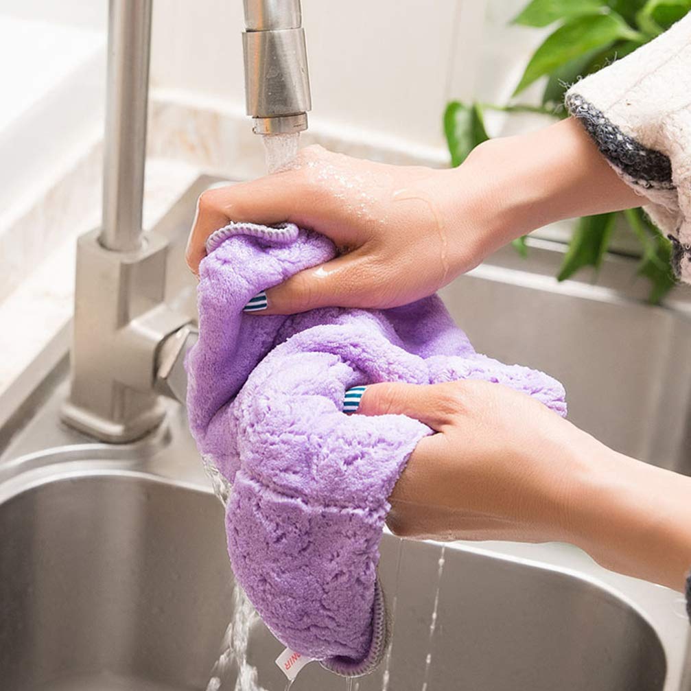KESYOO 10pcs Cleaning Cloth Microfiber Towels Water Absorption Dishcloth Kitchen Towel Wash Cloth (Random Color)