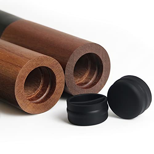 Pepper Grinder, Wood Pepper Grinder Pepper Mill, YFWOOD Manual Salt Grinder Adjustable Refillable Wooden Pepper Mill Salt - Gift(Black -1 Piece)