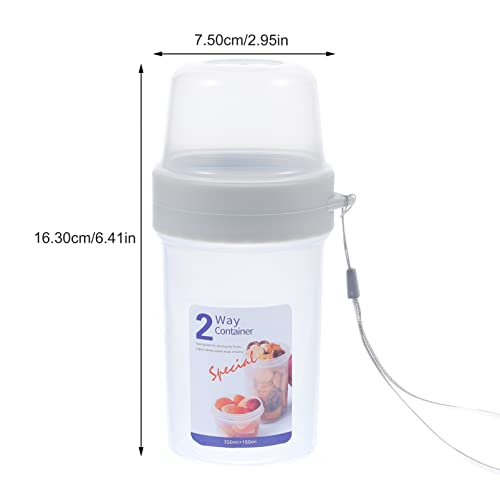 Zerodeko Breakfast on The Go Cups Portable Yogurt Cups Large Capacity Sealed Double Layer Food Container for Cereal Oatmeal Fruit