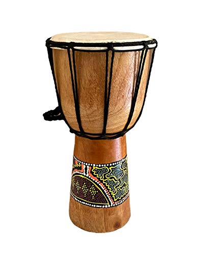 JIVE Djembe Drum Bongo Congo African Drum Wooden Hand Drum Professional Sound (12" High - Painted)