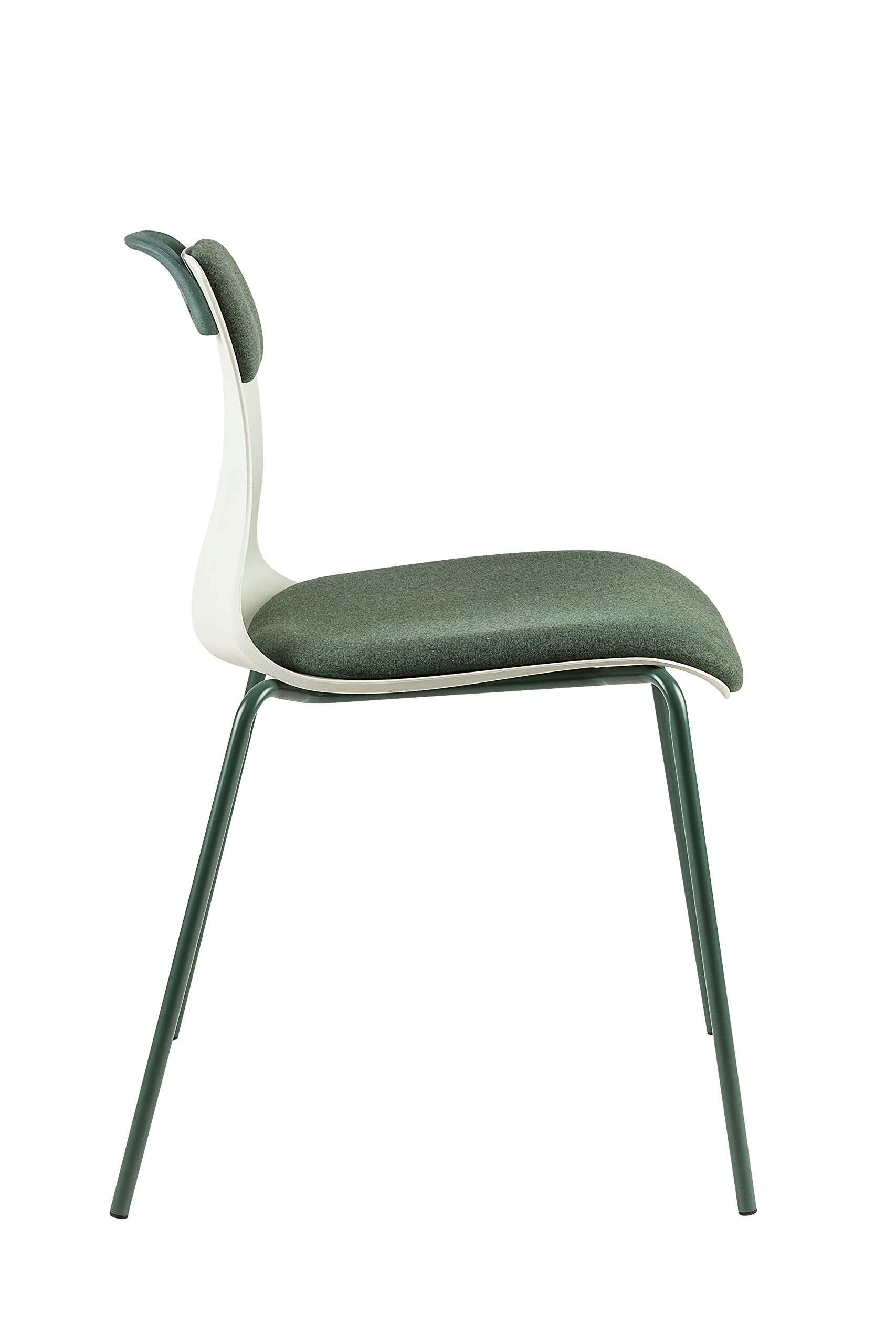 HESIEU Dining Chair Set of 2, Leisure Chair with Color-Blocking Cushions, Tilted 15°, Iron Legs with Silent Cushions, Double Back Support, Suitable for Dining Rooms, bedrooms and Living Rooms (Green)