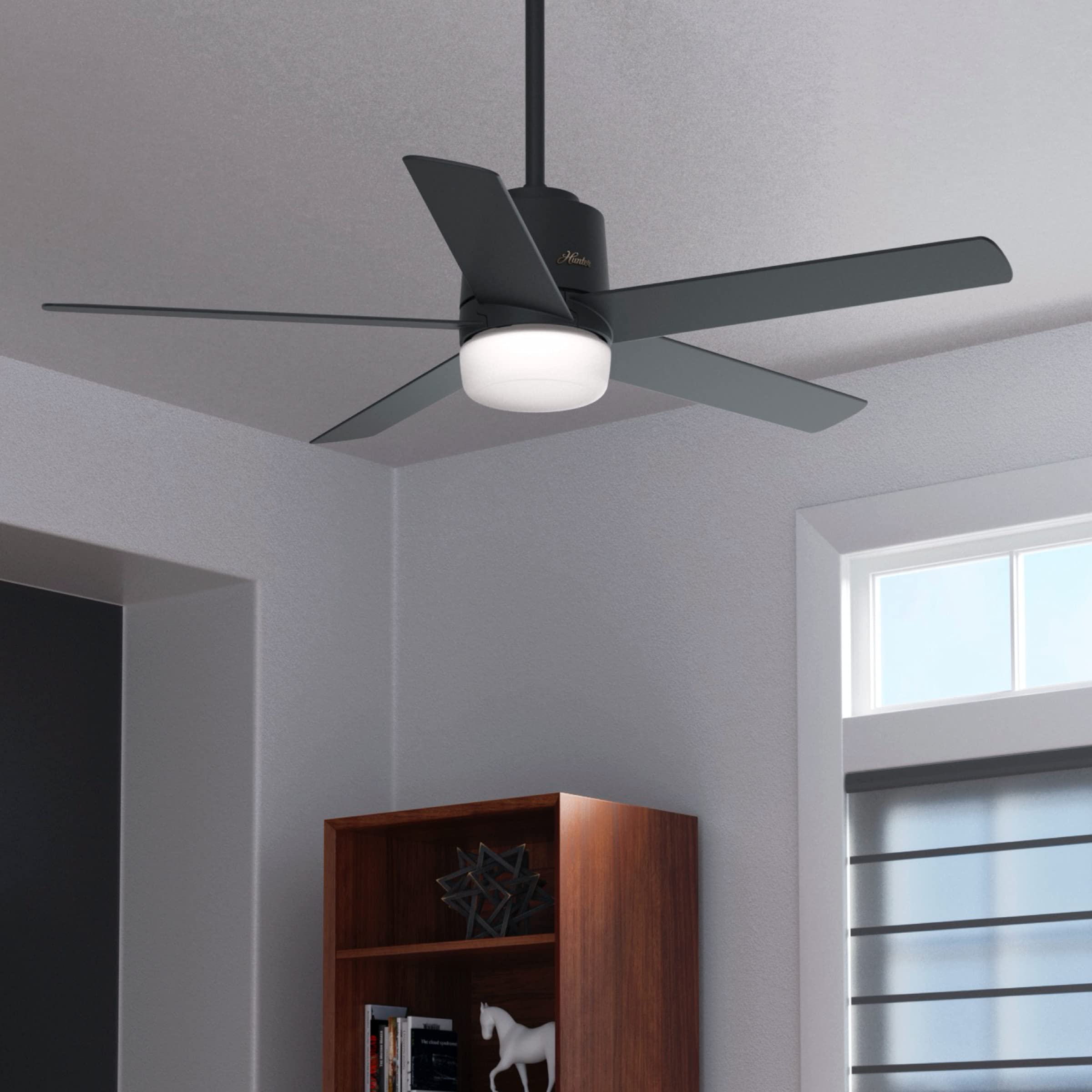 Hunter Fan Company 51198 Stylus Ceiling Fan, 52, Matte Black