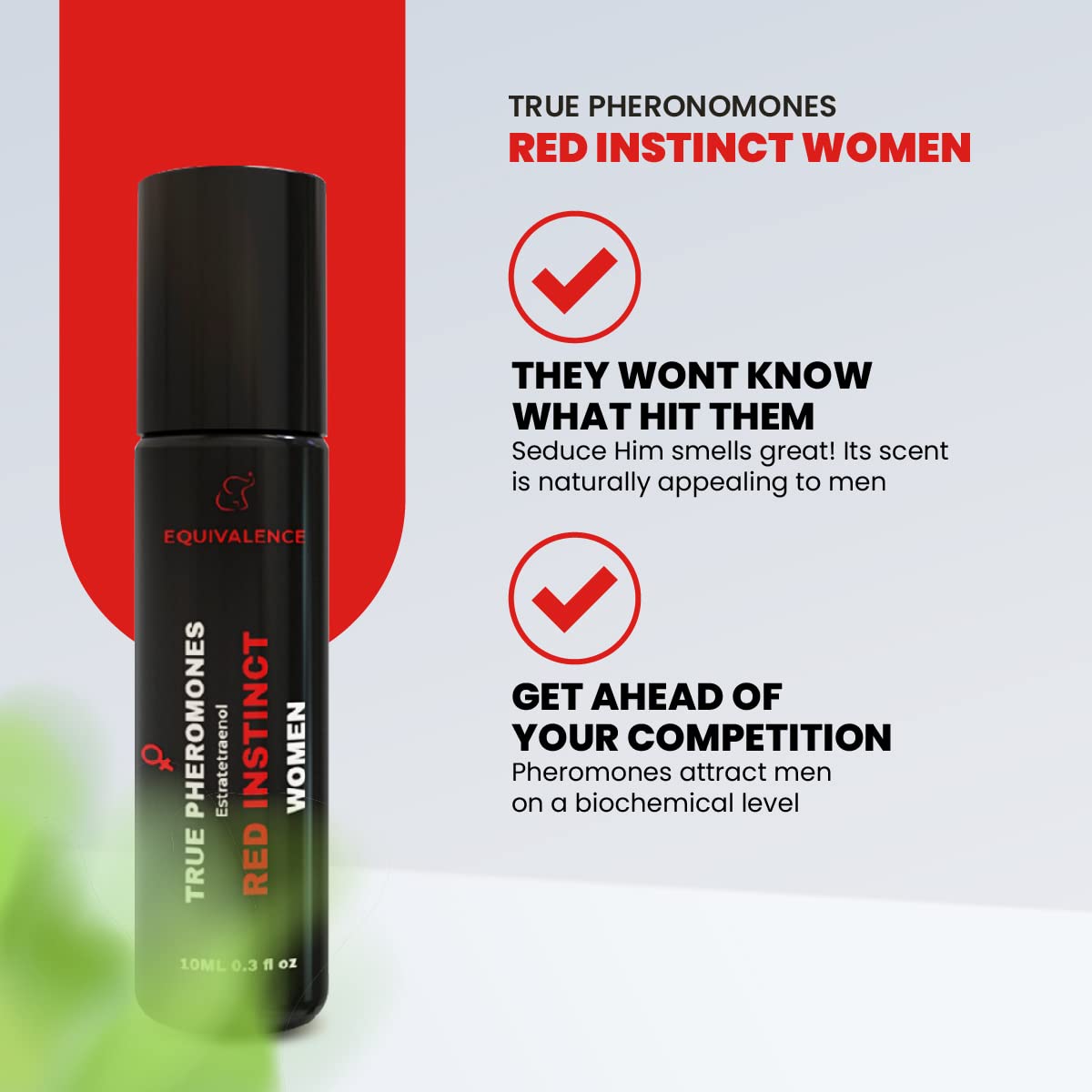 True Power Pheromones (Pure Estratetraenol) Red Instinct Women- Potent Pheromone Formulation- Botlle 0.3fl oz Roll-oN (Pheromones For Women)