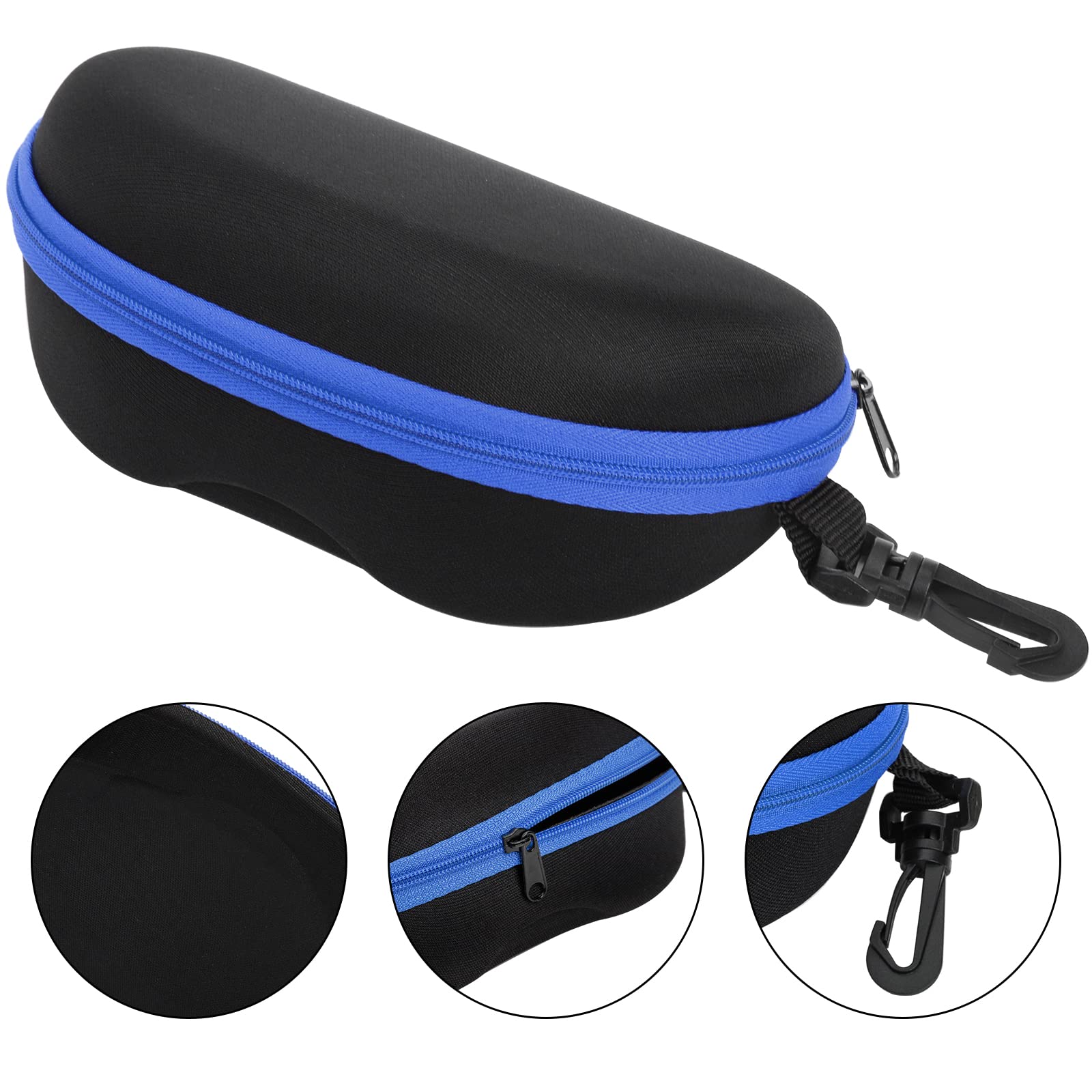 Nicunom 7 Pack Sunglasses Case, Safety Glasses Cases, Portable Zipper Travel Eyeglasses Cases with Hook For Mens and Womens