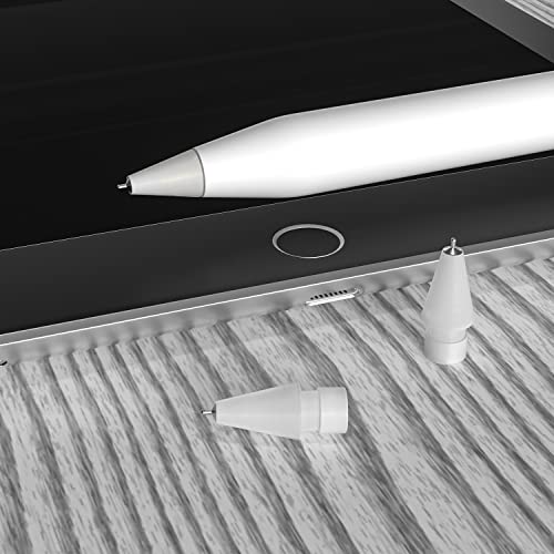 Upgraded Pencil Tips fits for Apple 2nd 1st Gen iPad Pro Pencil,0.78mm No Wear Out Fine Point Precise Control Apple Pen Tip,Longer Tips High Strength Material,White