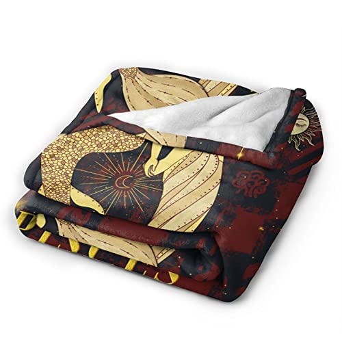 ZEWASIIL Constellation Pisces Throw Blanket 60"X50" Flannel Zodiac Sign for Couch Bed Sofa Travelling Camping for Kids Adults