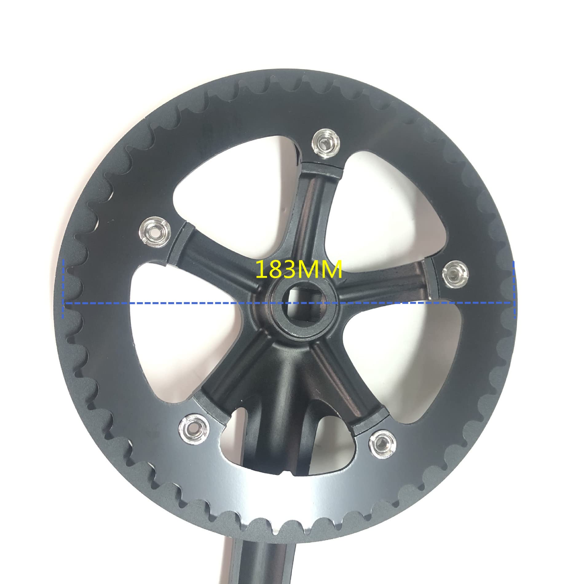 Mountain Bike Crankset Square Taper 44/46/48/52T Chainring with 170mm 104 BCD Crank Arms, Aluminum, Split-Lock Crank, Bottom Bracket Bolt for Mountain Road Bike Fixed Gear Bicycle