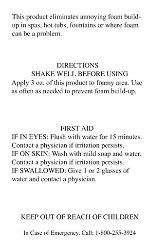 SpaChoice 472-3-2041 Foam Free Foam Eliminator for Spas and Hot Tubs, 1-Quart