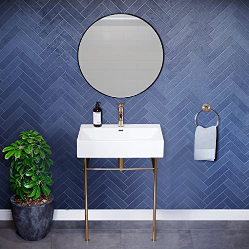 Swiss Madison Well Made Forever SM-CS721, Claire 24" Ceramic Console Sink In Glossy White Basin