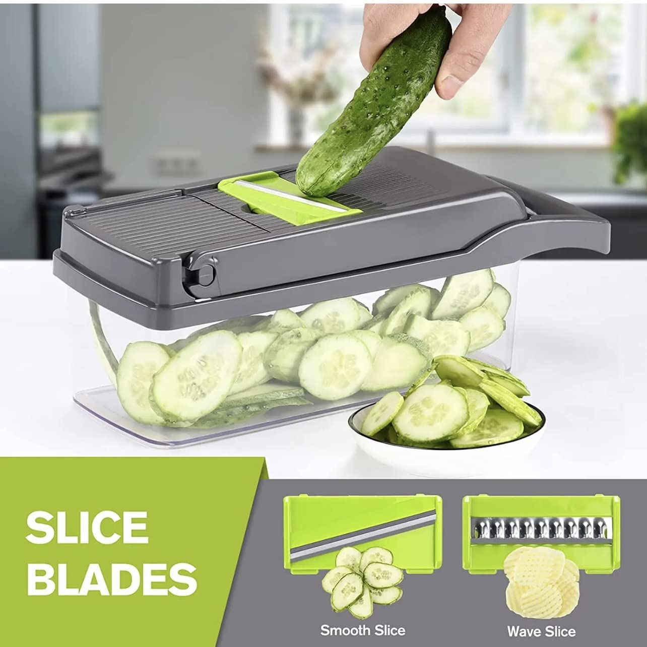 INFINITYWASAI All-in-1 Vegetable Chopper, Onion Chopper, Mandoline Slicer & Cheese Grater and Veggie Dicer