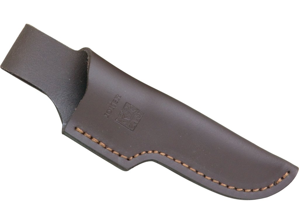 Joker Hunting Knife Luchadera CC71, with Deer Horn Handle, Blade 4.33 inches, Contains Brown Leather Sheath, Tool for Fishing, Hunting, Camping and Hiking