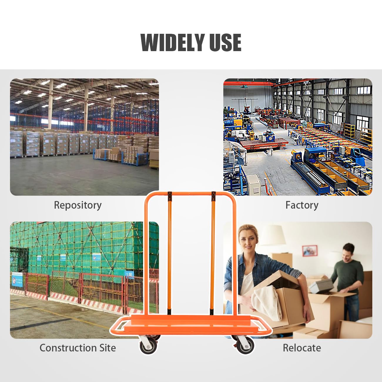 Heavy Duty Dolly Panel Dolly Drywall Sheet Board Cart with 5" Swivel Wheels 3000LBS Load Platform Truck Cart Plywood Dolly for Wall Panel, Wood Panel, Sheetrock Granite Sheet Tile Dolly Cart