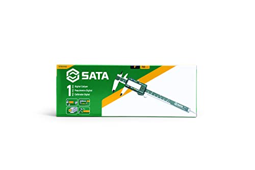 SATA 150MM Electronic Micrometer Caliper Professional Precision Measuring Tool with Large Digital Display and Stainless-Steel Body - ST91511SC