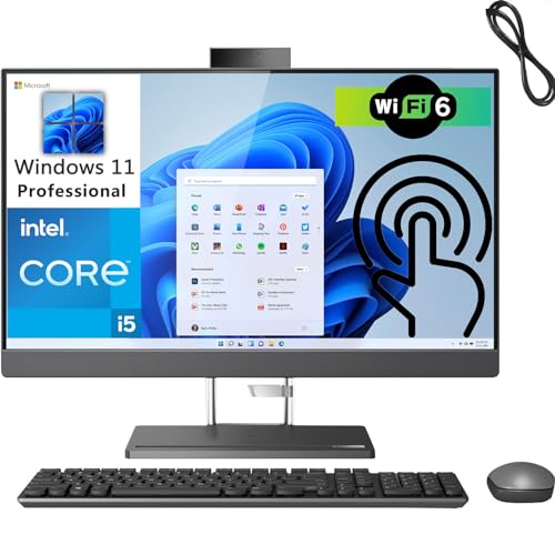 Lenovo IdeaCentre AIO 23.8" Touchscreen FHD All-in-One Desktop, 12th Gen Intel 12-Cores i5-12500H, 64GB DDR5 RAM, 2TB PCIe SSD, WiFi 6, Windows 11 Pro