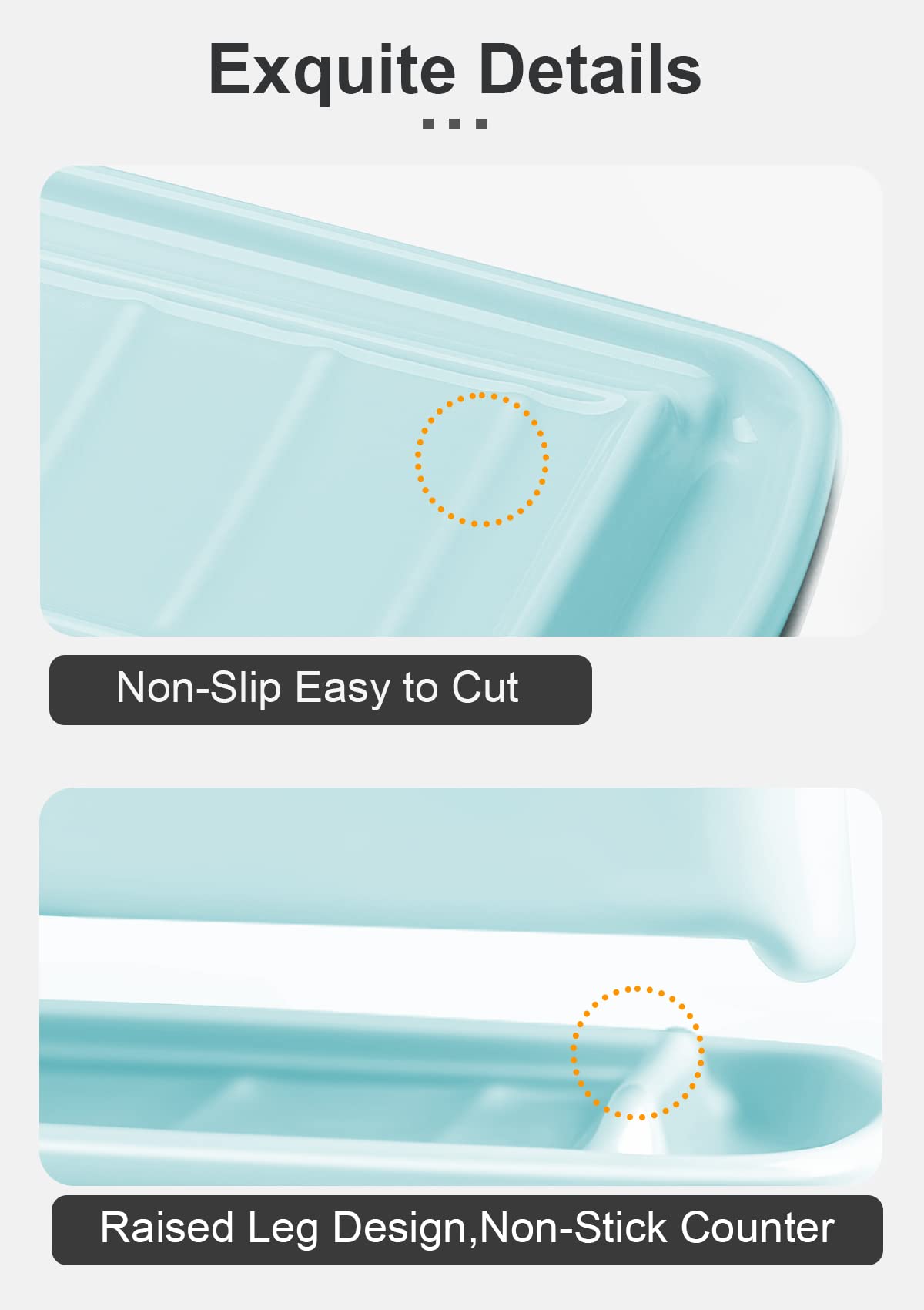 Nucookery Ceramic Butter Dish with Lid | Raised Legs and Non-Slip Strip Design | Porcelain Health | Dishwasher Safe, Lake Blue