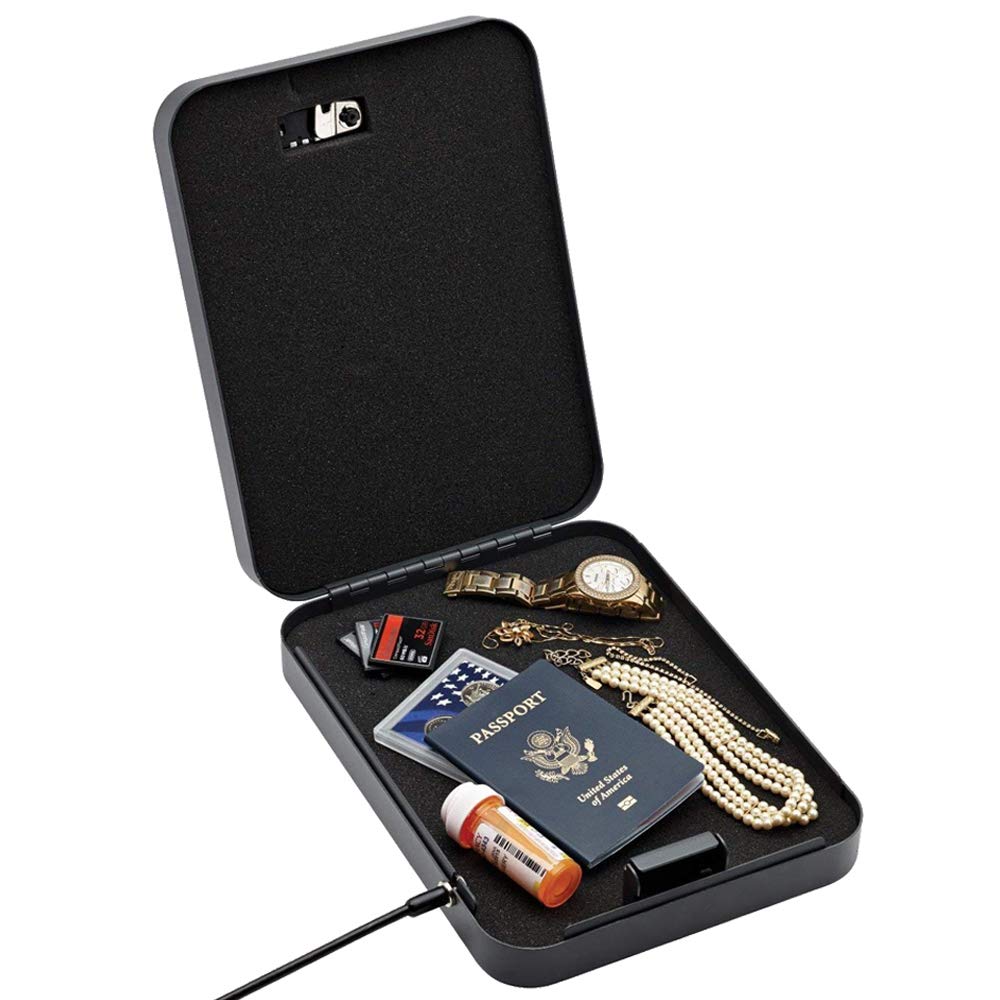 Jolitac Portable Safe Box Combo Lock Security Case, Quick Access Gun Safe Solid Steel Pistol Safe Handgun Safe for Car, Home, Travel