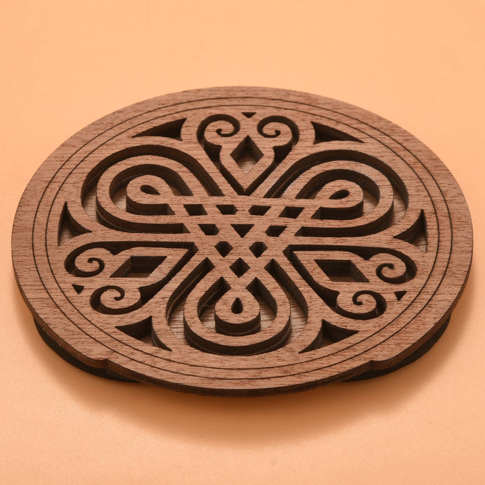 Popidome Guitar Wooden Soundhole Sound Hole Cover Block Feedback Buffer Mahogany Wood for EQ Acoustic Folk Guitars 7#