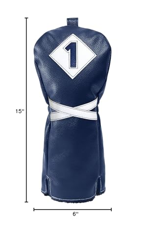IZZO Golf Premium Driver Headcover, Navy/White