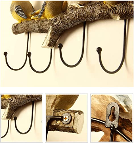 WNESY Wall-Mounted Coat Rack Bird Decoration Hook Modern European-Style Living Room Wall Coat Rack Room Creative Coat Hook Wall-Mounted Coat Hook-E