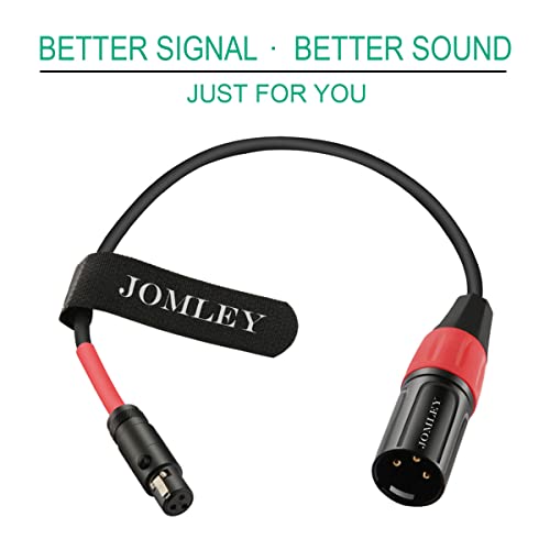JOMLEY Mini XLR to XLR Cable, 3 Pin Mini XLR Female (TA3F) to Regular XLR Male Pro Lapel Microphone Cable - 3.3ft