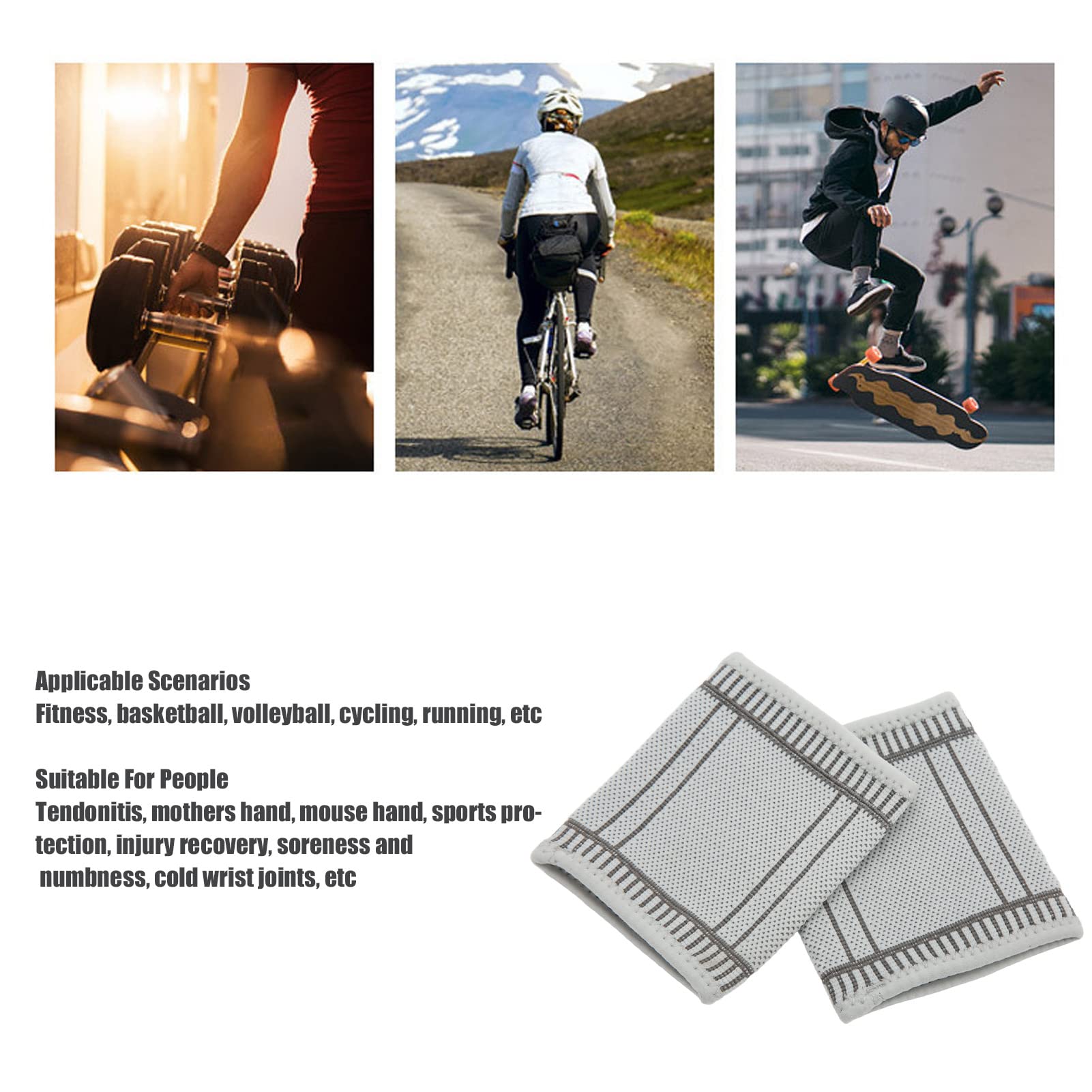 Pasamer Wrist Support Sleeve, Skin Friendly Breathable Elastic Warm Wrist Brace Prevent Injury for Cycling for Basketball for Soreness