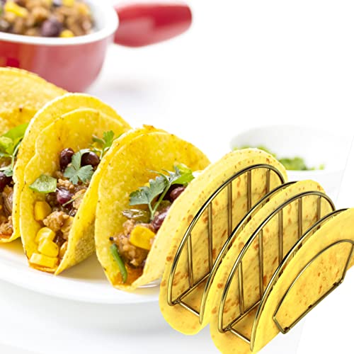 Yaoxianwu Taco Shell Mold Stand - Stainless Steel Tacos Shells Maker for Baking, Fryer or Air Frying Make Crispy Flat-Bottom Tacos Shells Holder Stand Tortilla Maker at Home (Pack of 2 Sets)