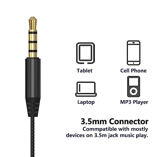 TXHUTSOG Wired Earbuds, Running Headphones with Microphone, Volume Control Earphones with Sporting Hook for Workout Sports Exercise Jogging Gym, Compatible Smartphones Mp3 Tablet Laptop 3.5mm